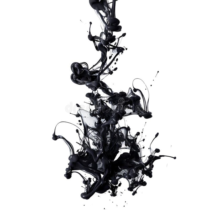 Abstract Black Ink Splash stock image. Illustration of dramatic - 347956485