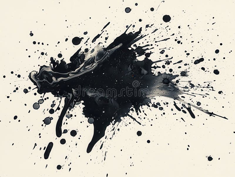 Abstract Black Ink Splash Art Background. Stock Illustration ...