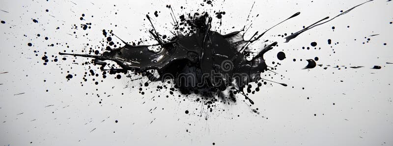 Abstract Black Ink Splash Explosion, Splattering Paint Art Design Stock ...