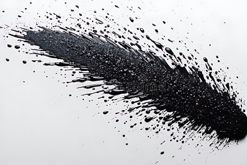 Abstract Black Ink Splash with Glitter Texture and Dynamic Splatter ...