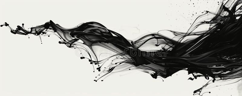 Abstract Black Ink Splash on White Background Stock Photo - Image of ...