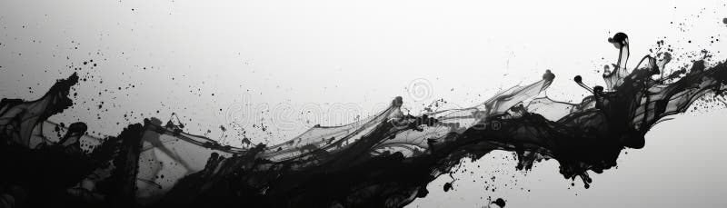 Abstract Black Ink Splash on White Background Creating Dramatic ...