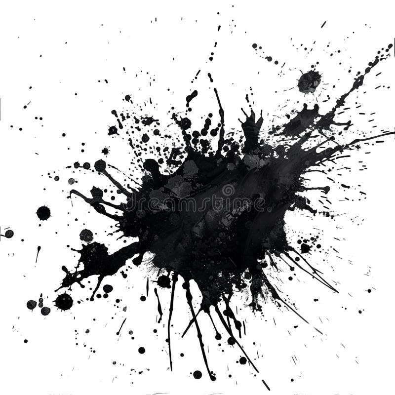 Abstract Black Ink Splashes on a Dark Background the Image Showcases a ...