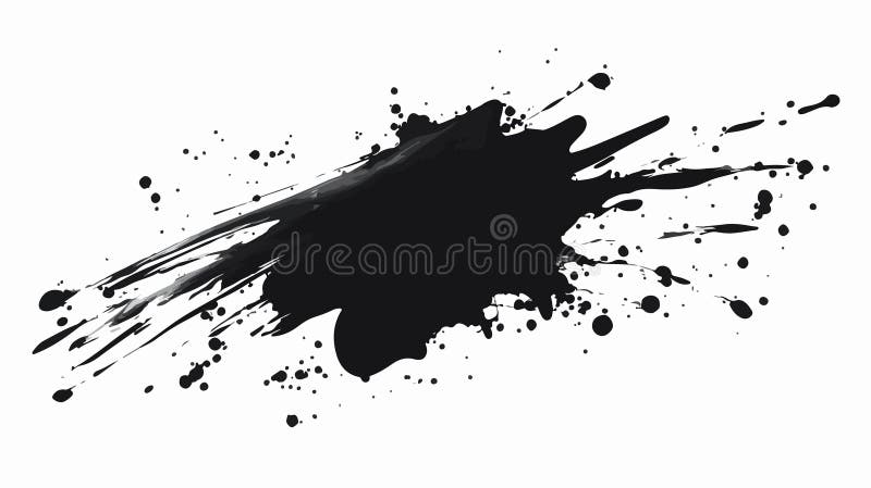 Abstract Black Ink Splat Texture in Vector Illustration Isolated on ...