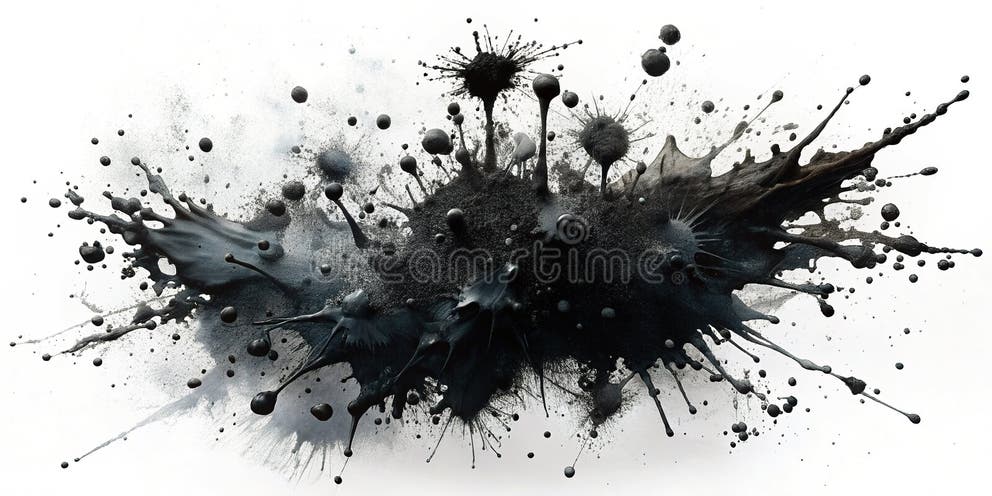 Abstract Black Ink Splatter Design Element Isolated Vector Graphic for ...