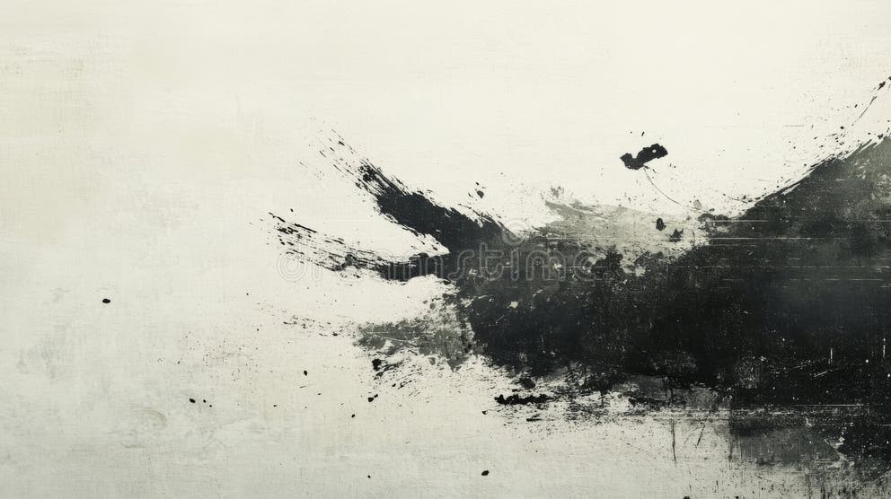 Abstract Black Ink Splatter on Grey Background Stock Illustration ...