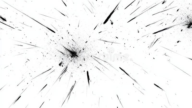 Abstract Black Ink Splatter Pattern on White Background, Dynamic and ...