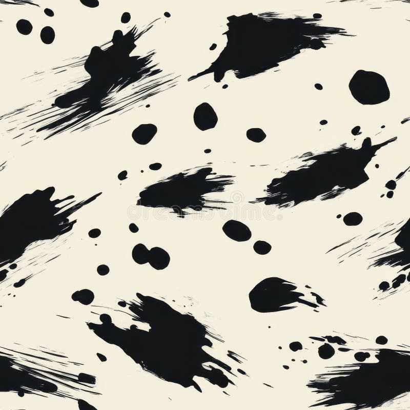 Abstract Black Ink Splatter Pattern on White Background - Modern ...
