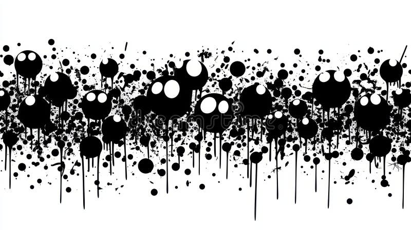 Abstract Black Ink Splatter Stock Illustration - Illustration of banner ...