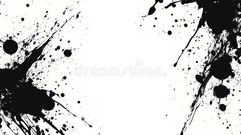 Abstract Black Ink Splatter on Transparent Background Stock ...