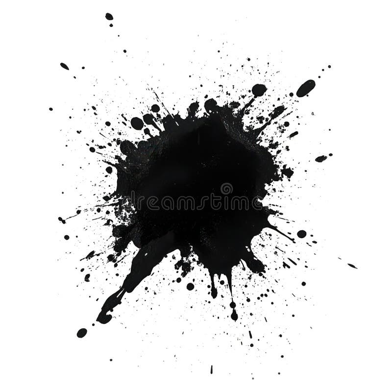 Abstract Black Ink Splatter on White Background Stock Photo - Image of ...