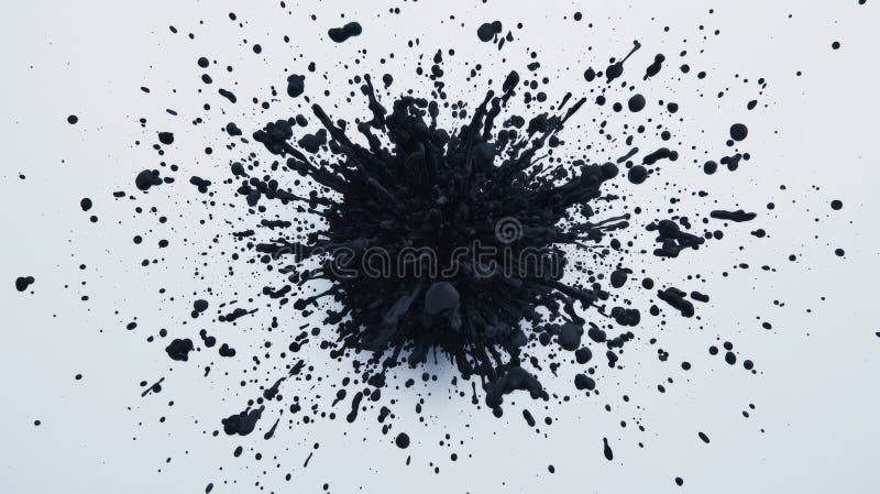 Abstract Black Ink Splatters Art - Modern Graphic Design Stock Photo ...