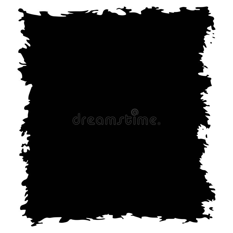 Abstract Black Ink Stain Rough Rustic Square Paper Background with Copy ...