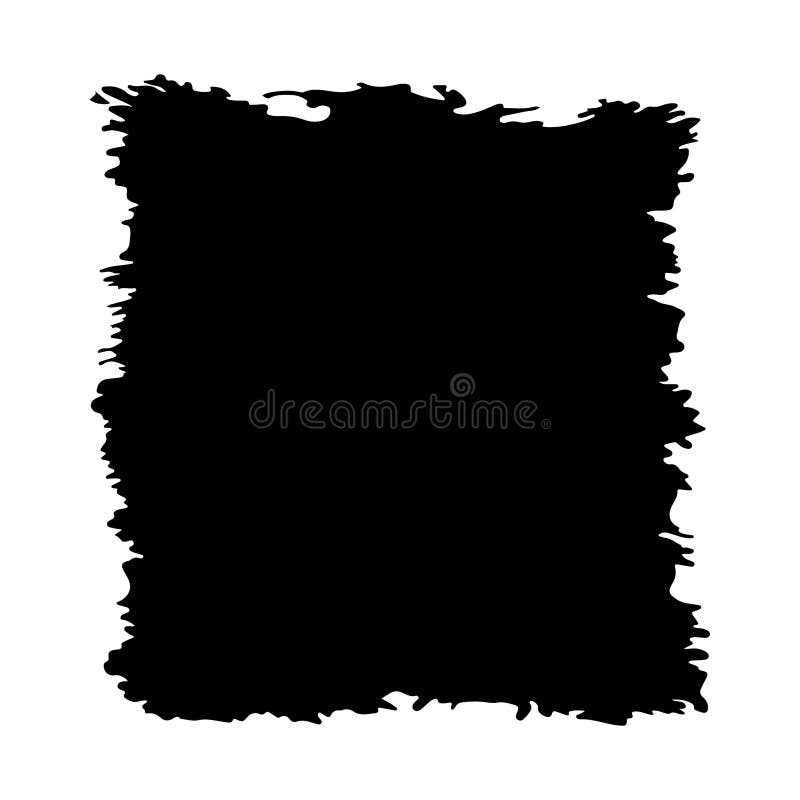 Abstract Black Ink Stain Rough Rustic Square Paper Background with Copy ...