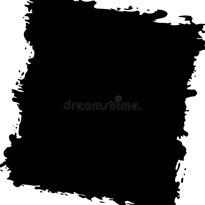 Abstract Black Ink Stain Rough Rustic Square Paper Background with Copy ...