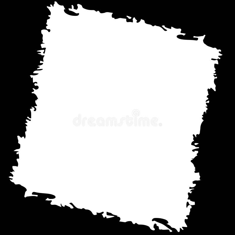 Abstract Black Ink Stain Watercolor Rough Rustic Square Frame ...