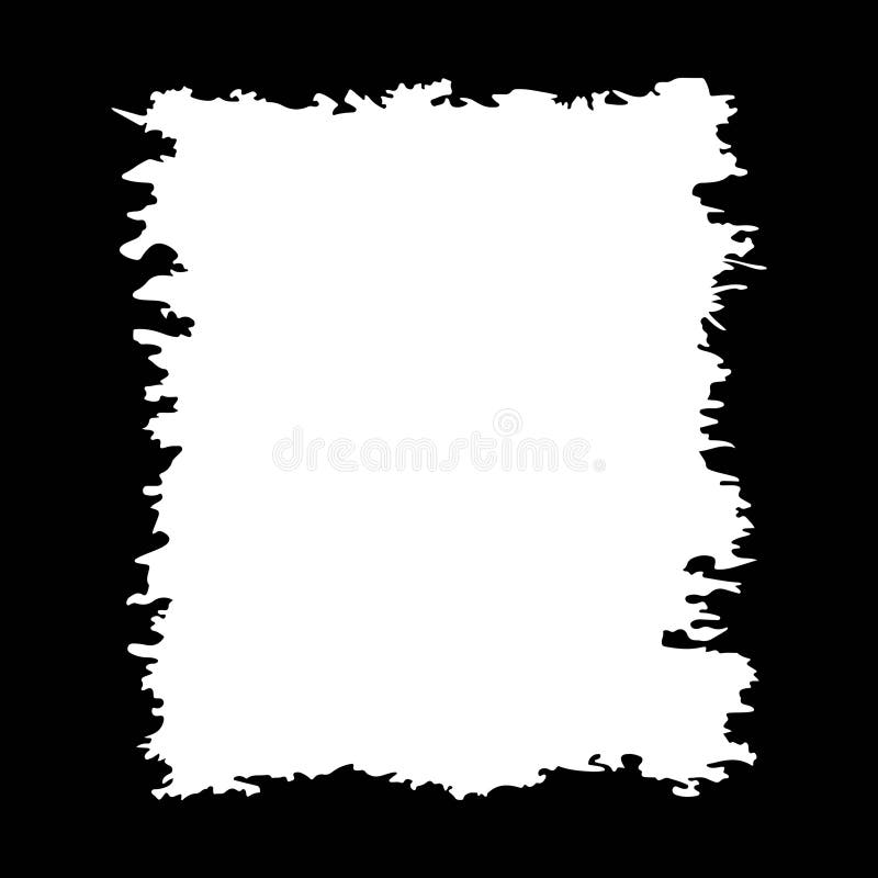 Abstract Black Ink Stain Watercolor Rough Rustic Square Frame ...