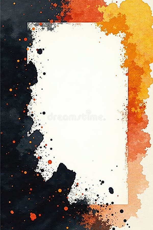 Abstract Black Ink Strokes, Grunge Texture, Blank Frame , Art, Elegant ...