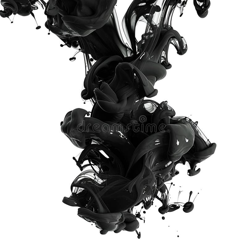 Abstract Black Ink Swirl stock illustration. Illustration of artwork ...