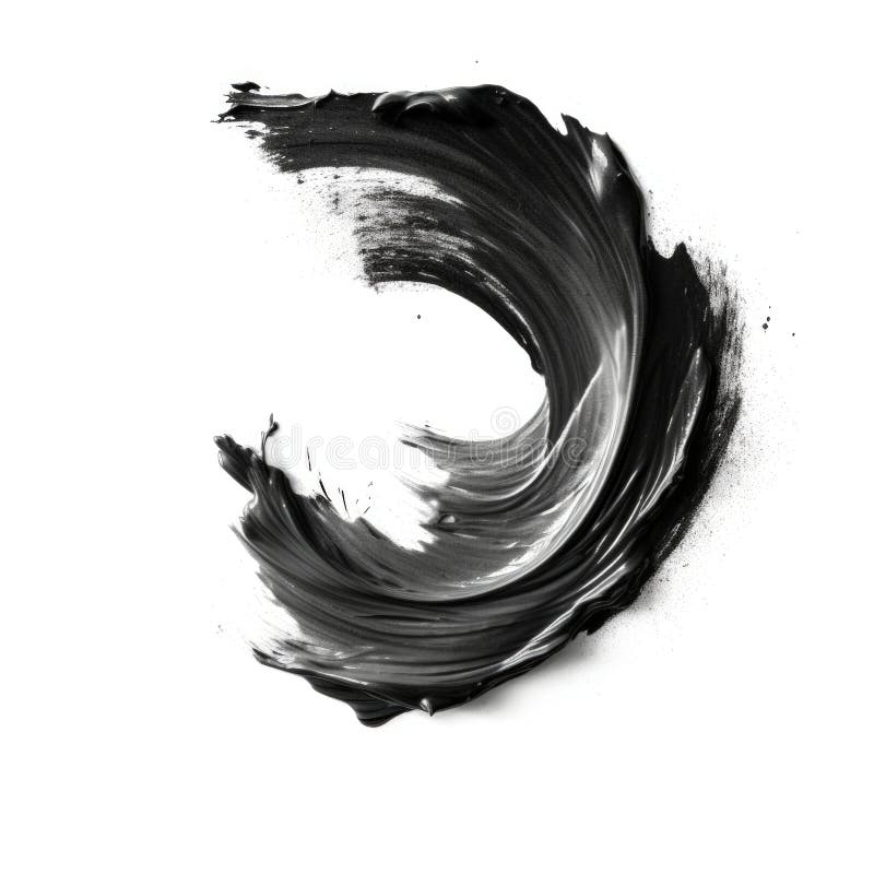 Abstract Black Ink Swirl: a Monochrome Masterpiece Stock Illustration ...
