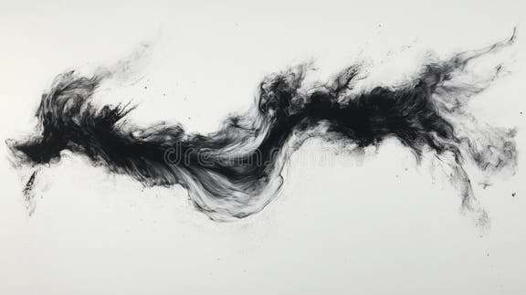 Abstract Black Ink Swirl on White Background Stock Illustration ...