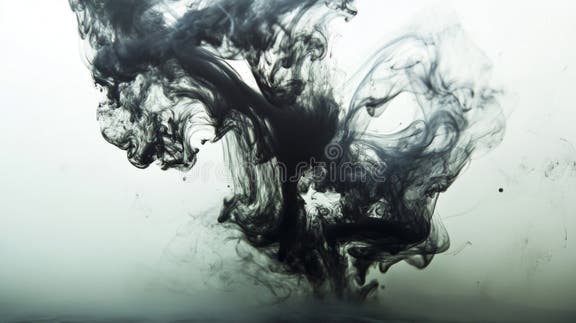 Abstract Black Ink Swirl on White Background Stock Illustration ...