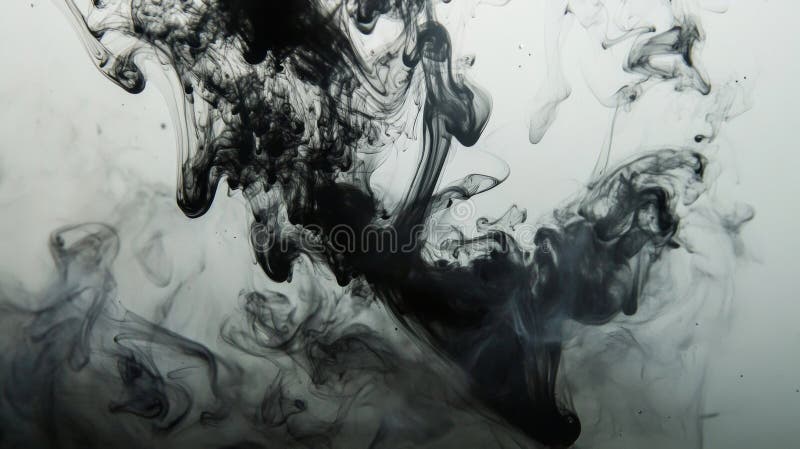 Abstract Black Ink Swirl on White Background Stock Illustration ...
