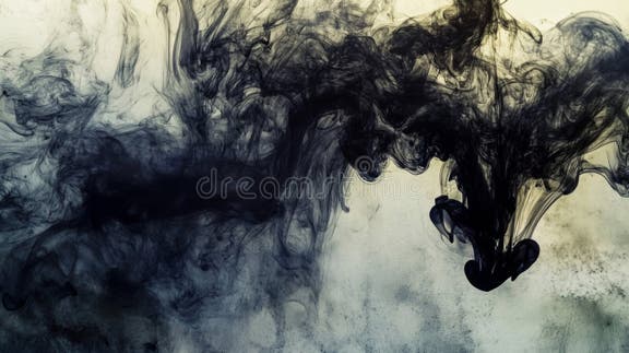 Abstract Black Ink Swirl on White Background Stock Illustration ...