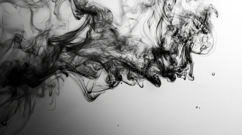 Abstract Black Ink Swirl on White Background Stock Illustration ...