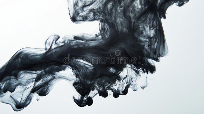 Abstract Black Ink Swirl on White Background Stock Illustration ...