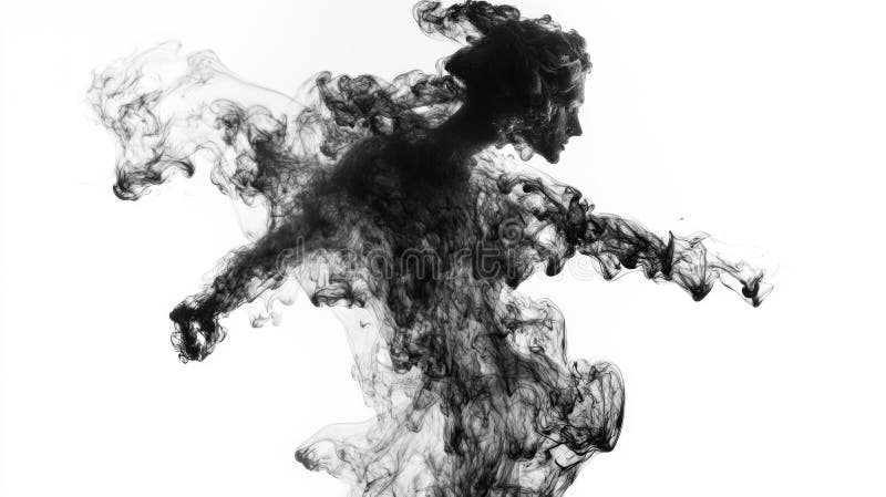 Abstract Black Ink Swirl on White Background Stock Illustration ...