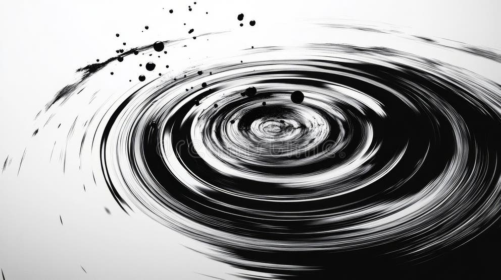 Abstract Black Ink Swirl on White Background Stock Illustration ...