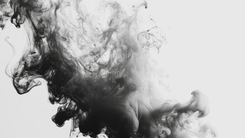 Abstract Black Ink Swirl on White Background Stock Illustration ...