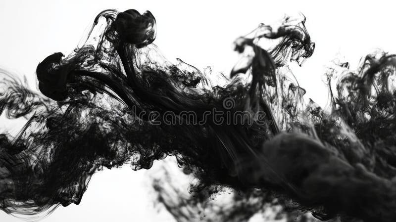 Abstract Black Ink Swirls in Water Stock Illustration - Illustration of ...
