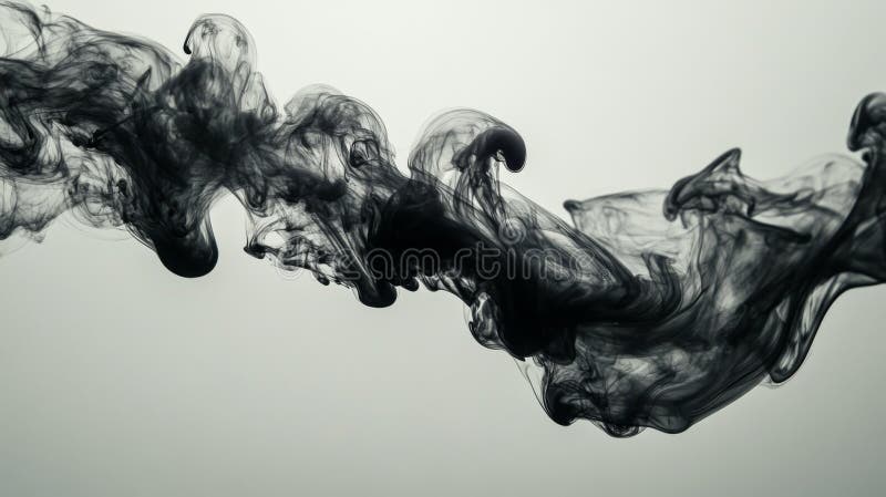 Abstract Black Ink Swirls in Water Stock Illustration - Illustration of ...