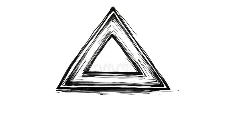 Abstract Black Ink Triangle Geometric Pattern Modern Artistic Design ...