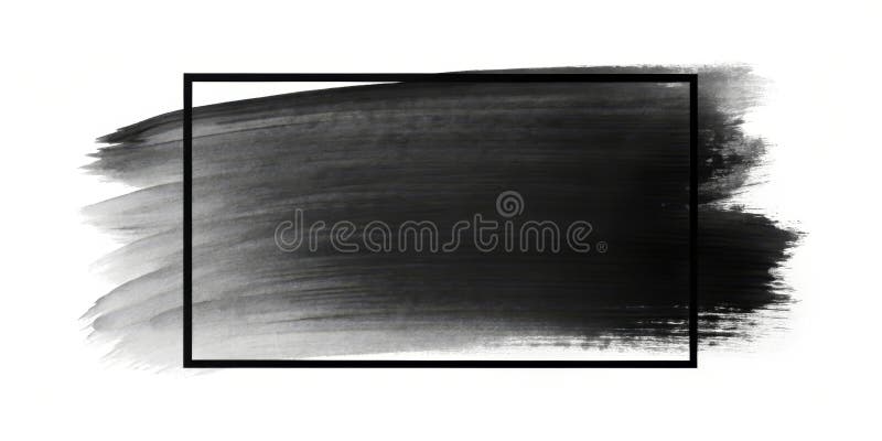 Abstract Black Ink Wash Paint Stroke with Square Frame for Design ...