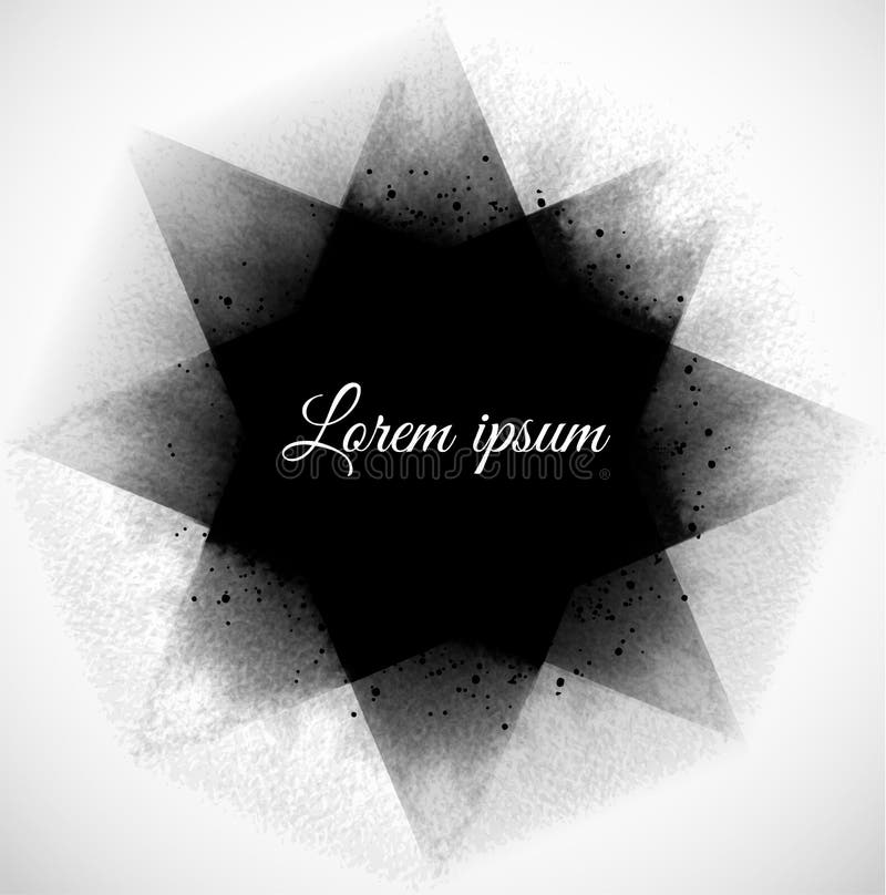 Abstract Black Ink Wash Painting in Shape of Star Stock Vector ...