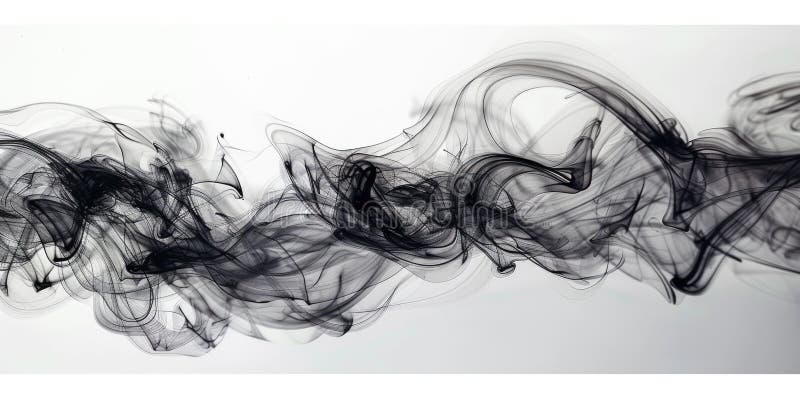 Abstract Black Ink in Water Creating Swirling Patterns. Digital Artwork ...