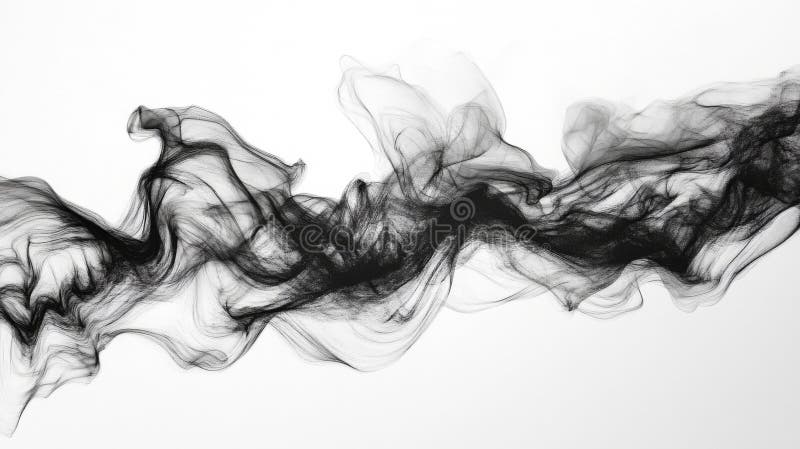 Abstract Black Ink Wave on White Background Stock Illustration ...