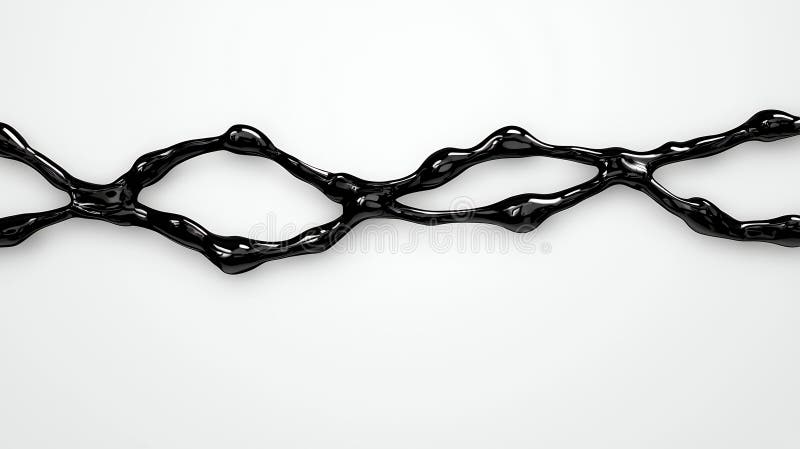 Abstract Black Interconnected Shapes on Light Gray Background Stock ...