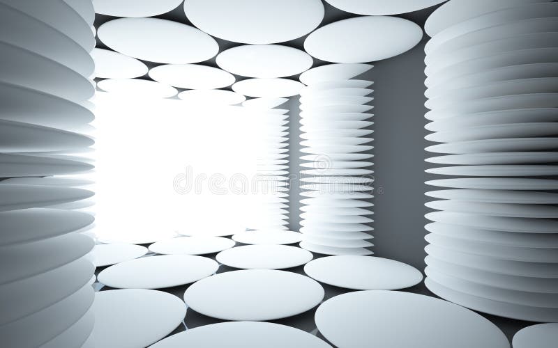 Abstract Black Interior with White Columns Stock Illustration ...