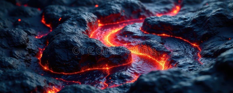 Abstract Black Lava Stone, Swirling Patterns, Deep Shadows, Design ...