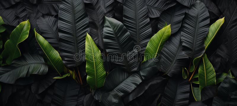 Abstract Black Leaf Textures for Tropical Backgrounddark Nature Concept ...