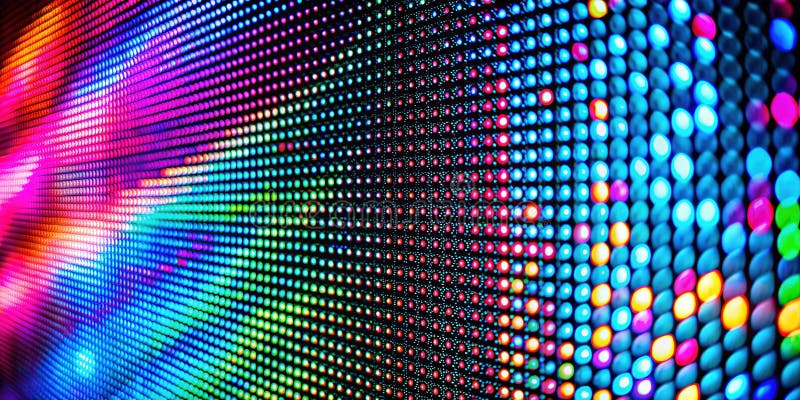Abstract Black LED Screen Texture with Glowing Digital Dots Futuristic ...