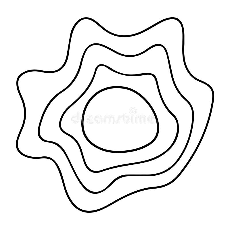 Abstract Black Line Art of a Concentric Wave Pattern Shape Vector Art ...