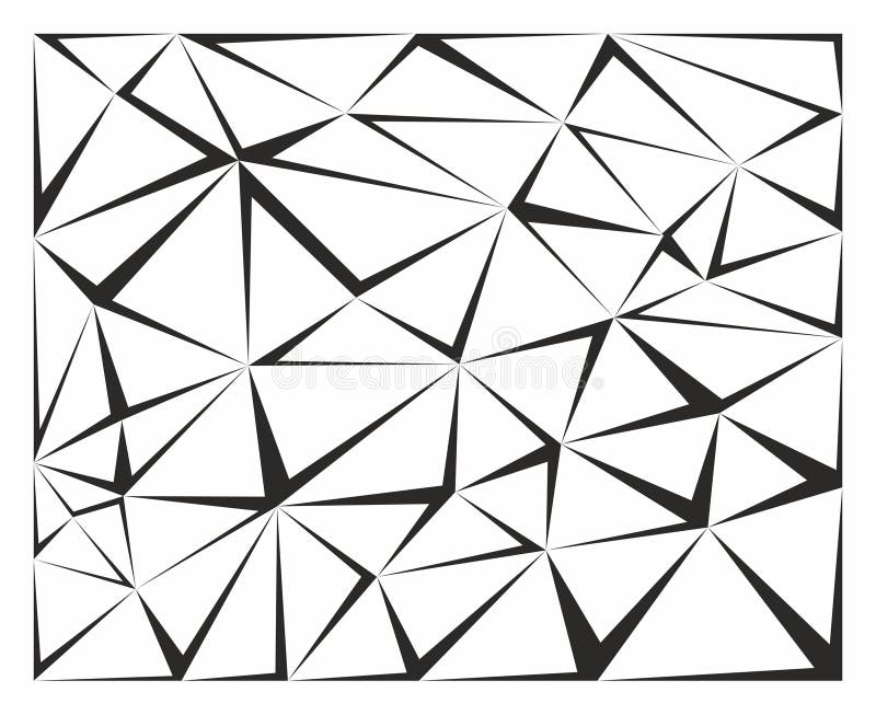 Abstract Black Line Triangles on White Background. Paper Pattern ...