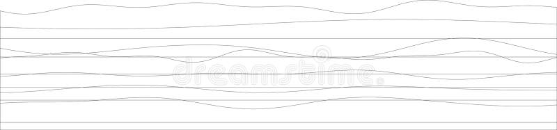 Abstract Black Line Waves on Minimalist White Background Stock ...