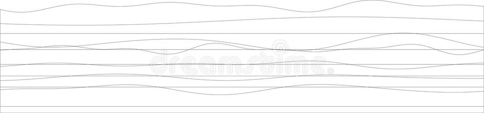 Abstract Black Line Waves on Minimalist White Background Stock ...
