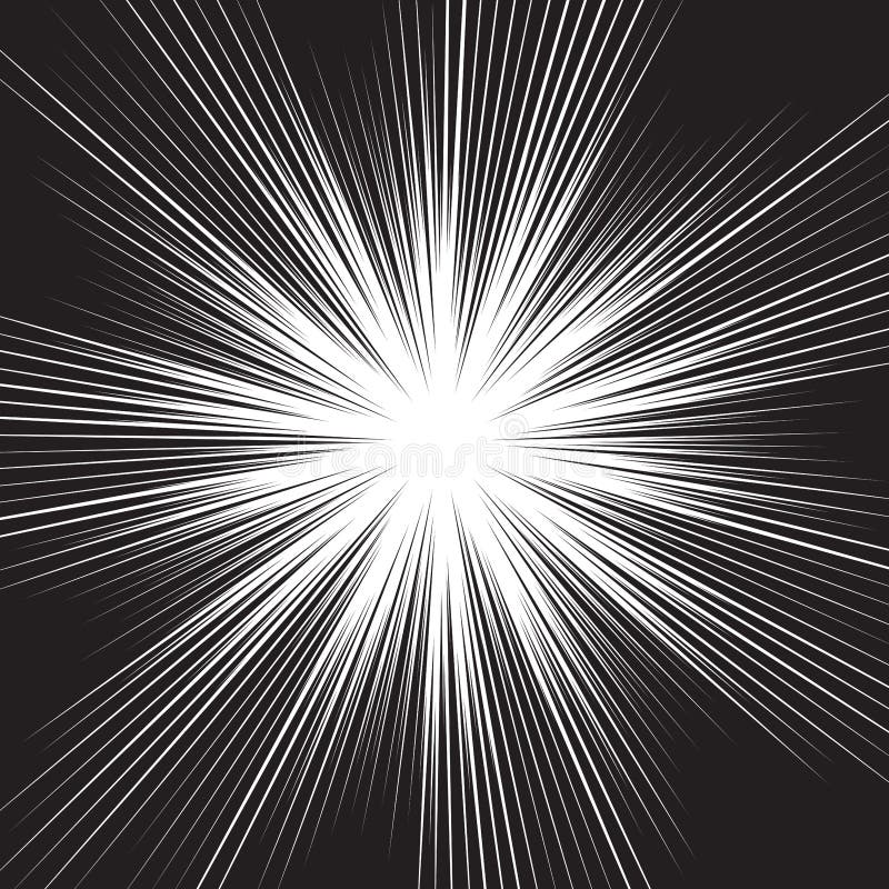 Abstract Black Line Zoom Light Speed on White for Cartoon Comic ...